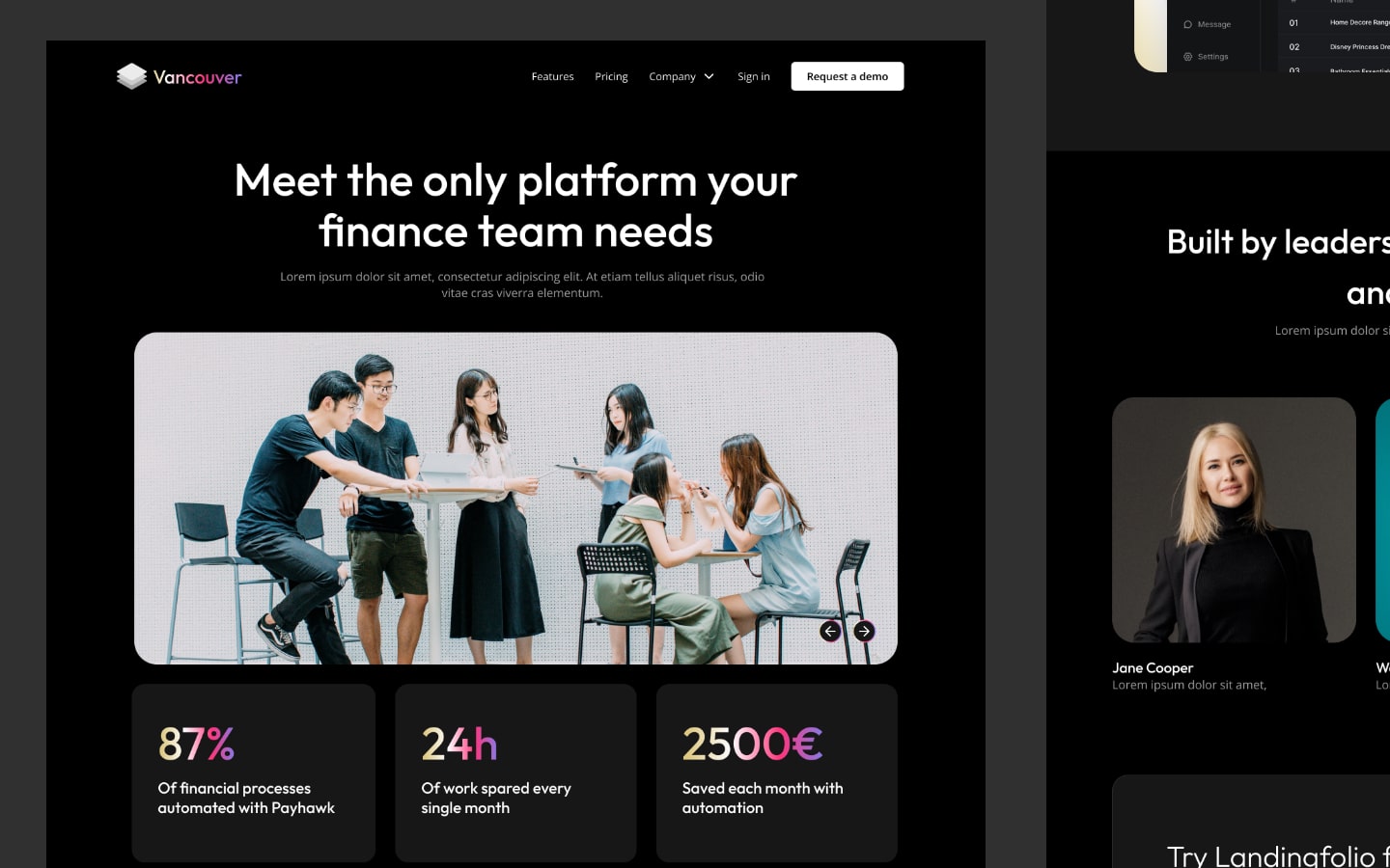 Vancouver Plus - SaaS Webflow Template | Wedoflow